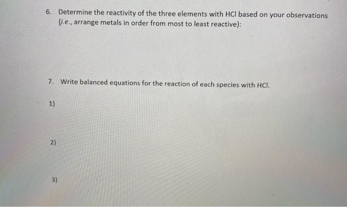 Solved B. Reactions of Mg metal, Al metal, and S powder in | Chegg.com