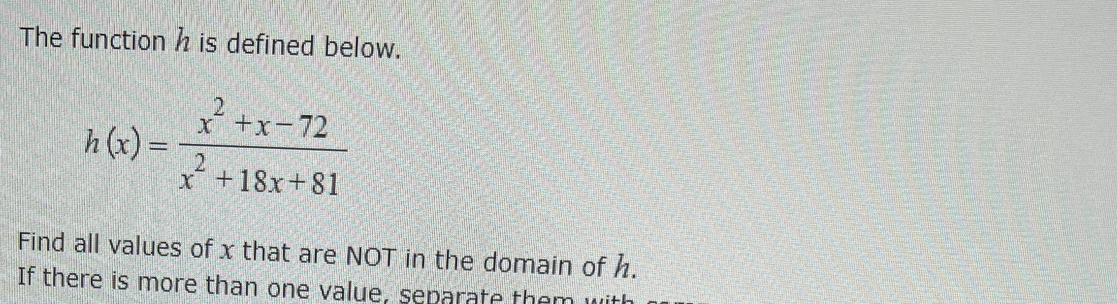 Solved The function h ﻿is defined | Chegg.com