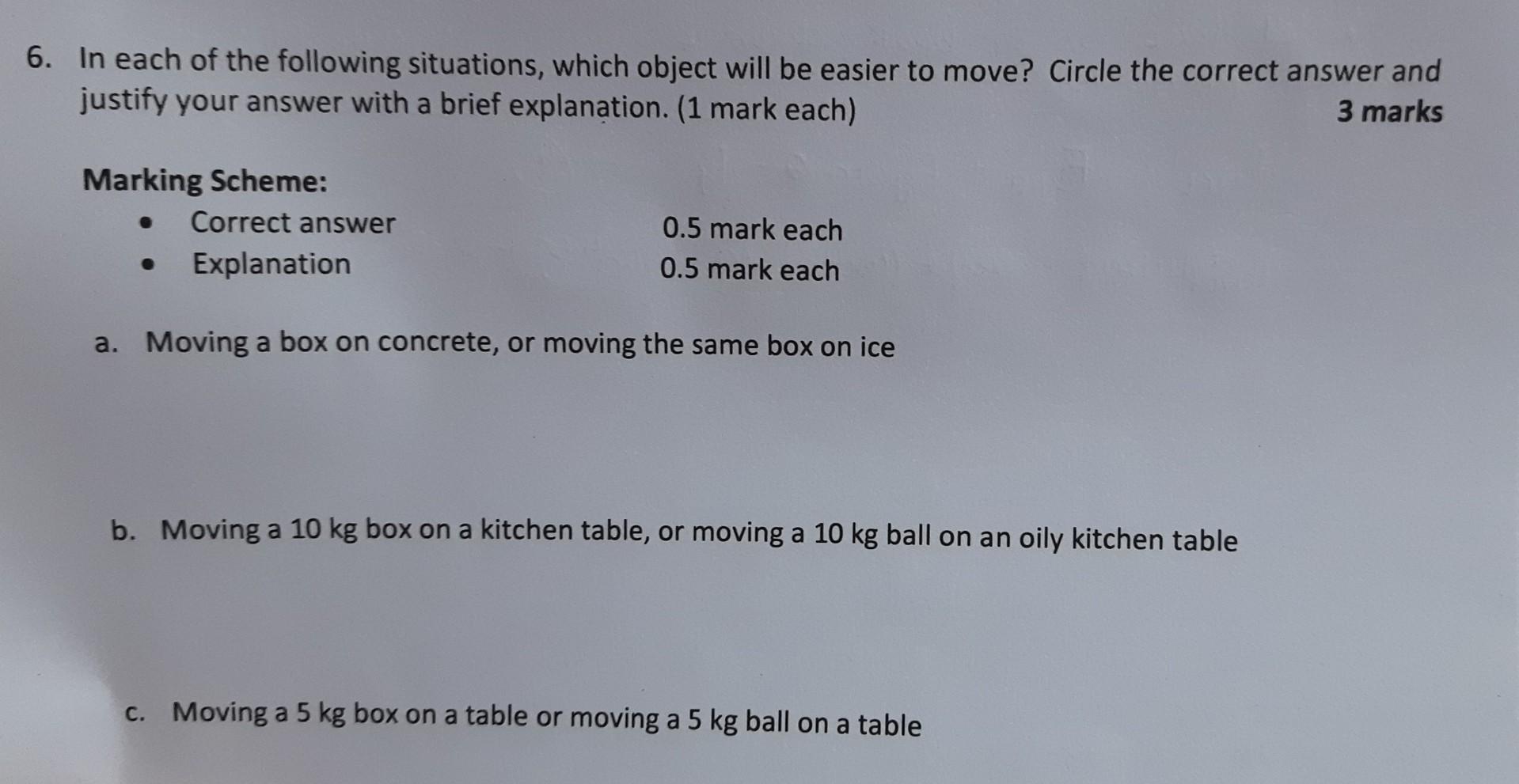 Solved In each of the following situations, which object | Chegg.com