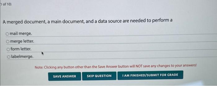 Solved A merged document, a main document, and a data source | Chegg.com