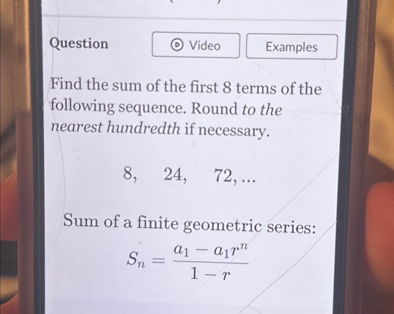 Solved • ﻿questionfind The Sum Of The First 8 ﻿terms Of The