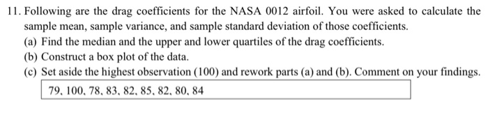 Solved 11. Following are the drag coefficients for the NASA | Chegg.com