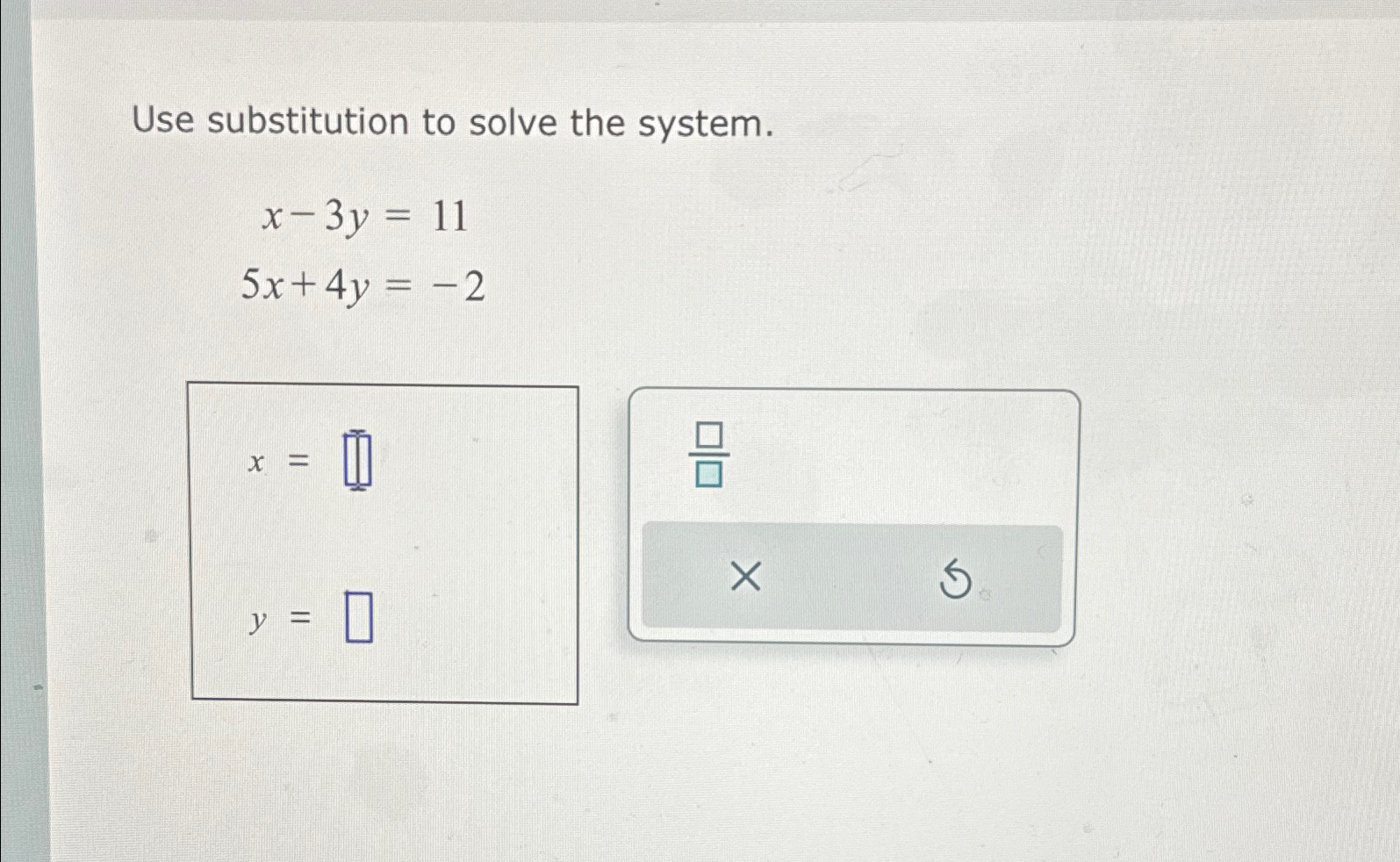 Solved Use substitution to solve the | Chegg.com