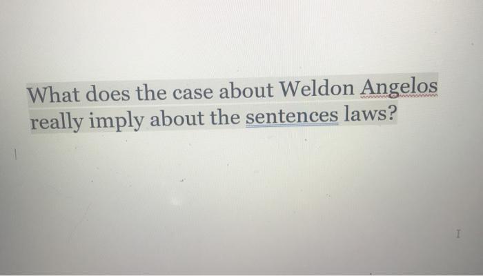 Solved What does the case about Weldon Angelos really imply | Chegg.com
