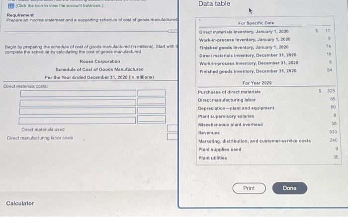 Solved (Click the icon to view the account balances.) Data | Chegg.com