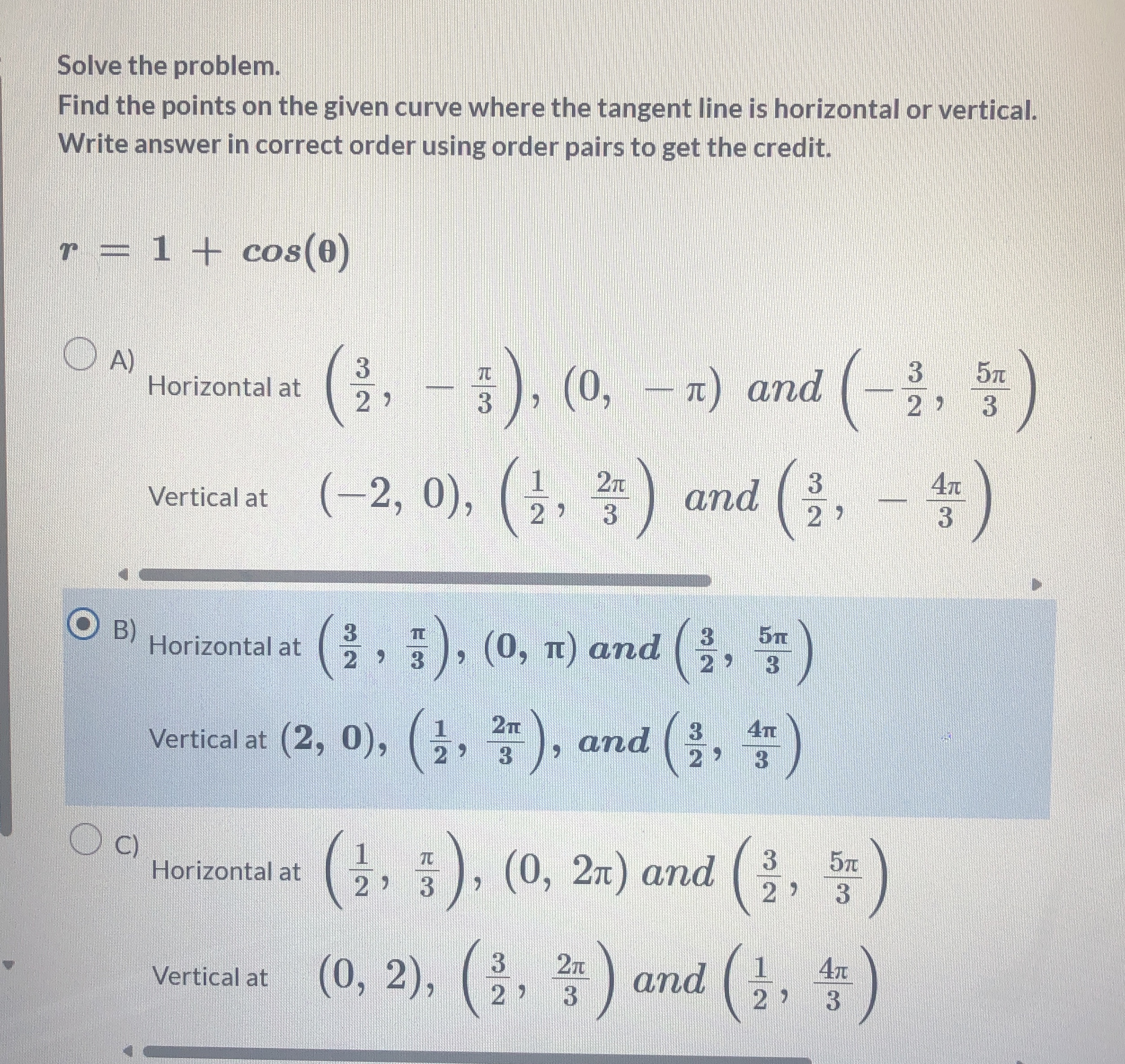 Solved Solve the problem.Find the points on the given curve | Chegg.com