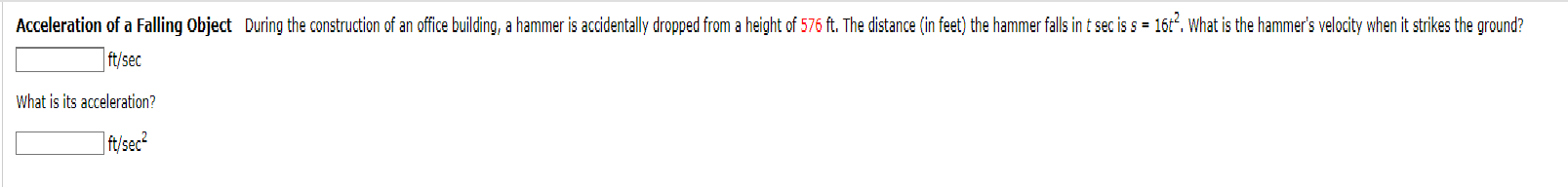 Solved Acceleration Of A Falling Object During The