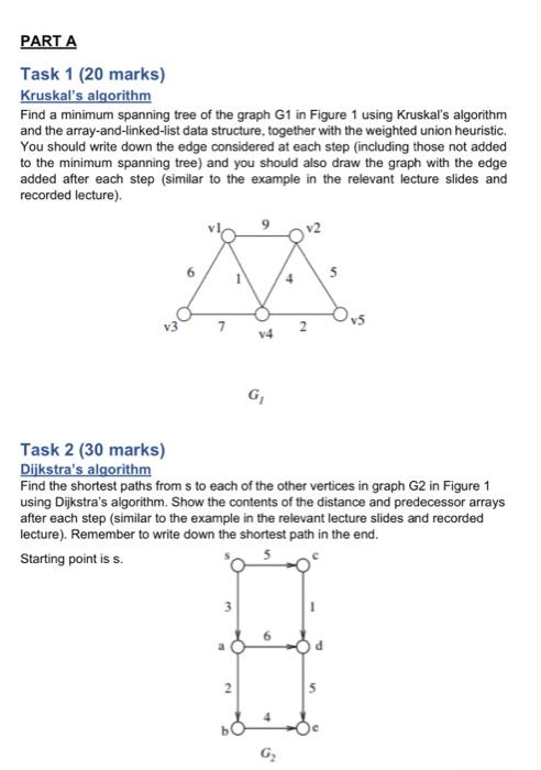 Solved Task 1 20 Marks Kruskal S Algorithm Find A Minimum