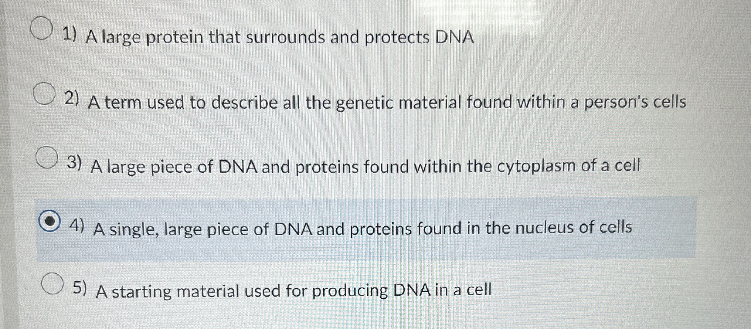 Solved A large protein that surrounds and protects DNAA term | Chegg.com