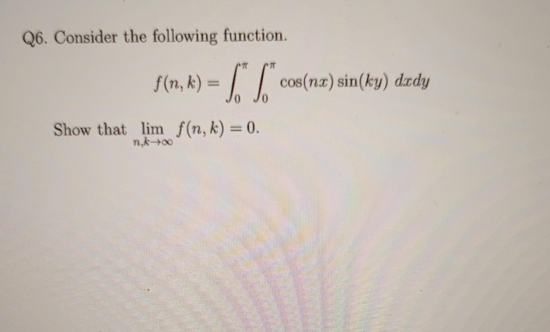 Solved Q6. Consider the following function. | Chegg.com