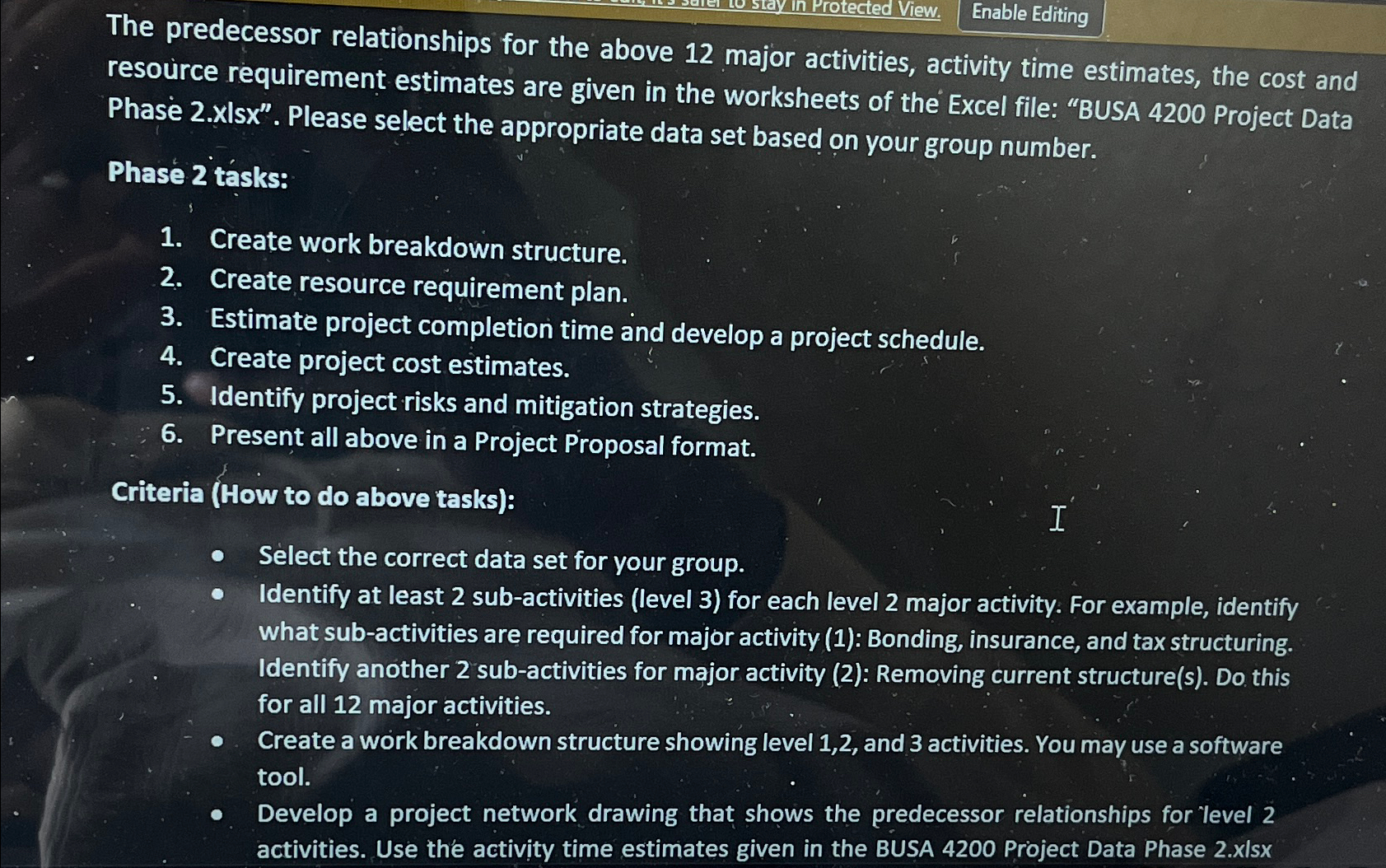 Solved The predecessor relationships for the above 12 ﻿major | Chegg.com
