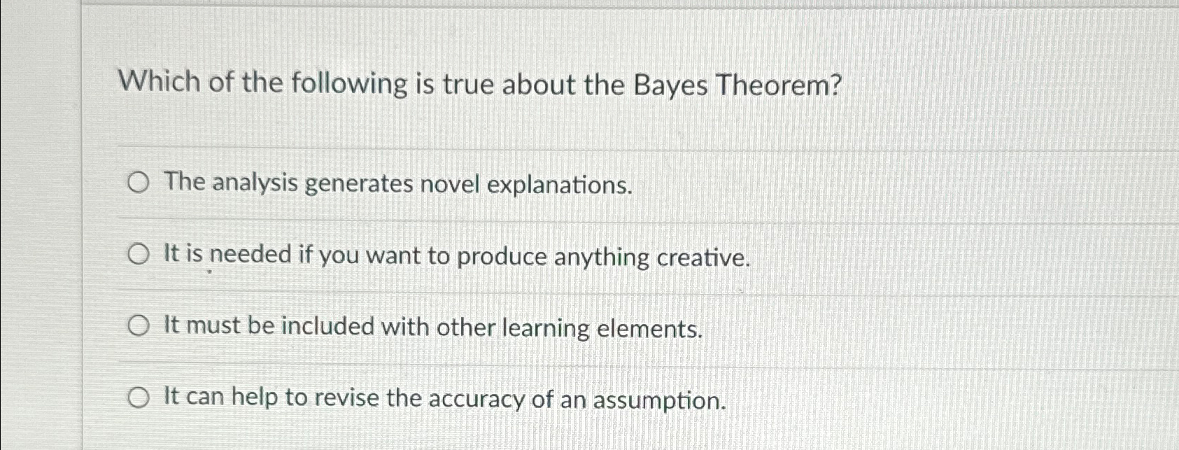 Solved Which of the following is true about the Bayes | Chegg.com