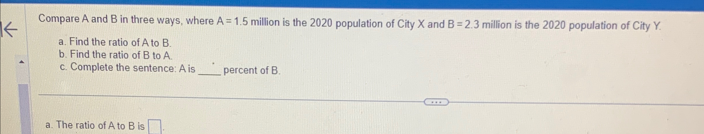 Solved Compare A and B ﻿in three ways, where A=1.5 ﻿million | Chegg.com