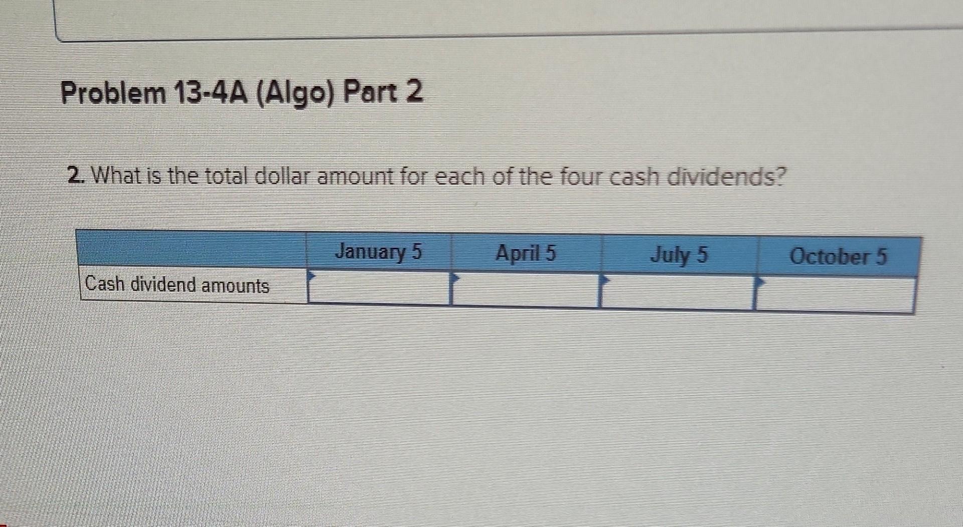 Solved required information Problem 13-4A (Algo) Analyzing | Chegg.com