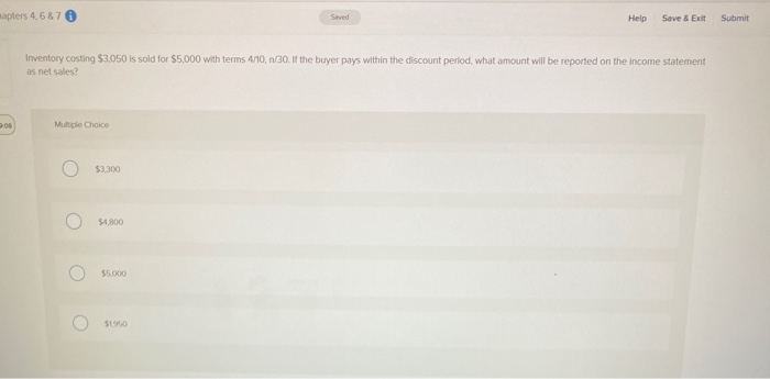 Solved apters 4,687 Seved Help Save & Exit Submit Inventory | Chegg.com Solved apters 4,687 Seved Help Save & Exit Submit Inventory | Chegg.com