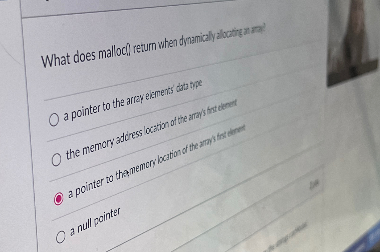 Solved What does malloc() ﻿return when dynamically | Chegg.com