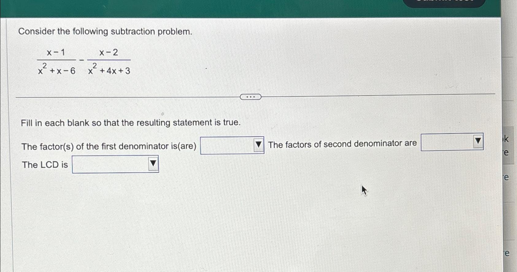 Solved Consider the following subtraction | Chegg.com