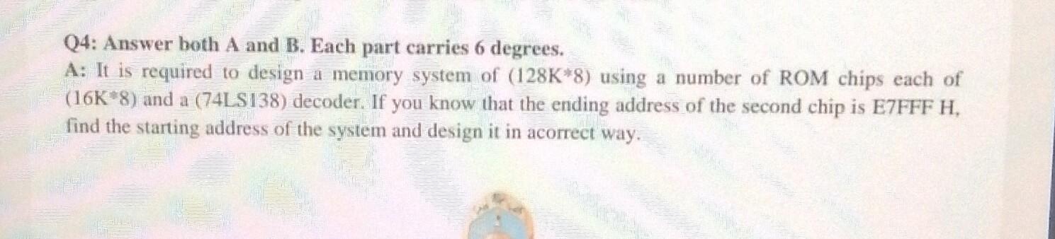 Q4: Answer both A and B. Each part carries 6 degrees. | Chegg.com