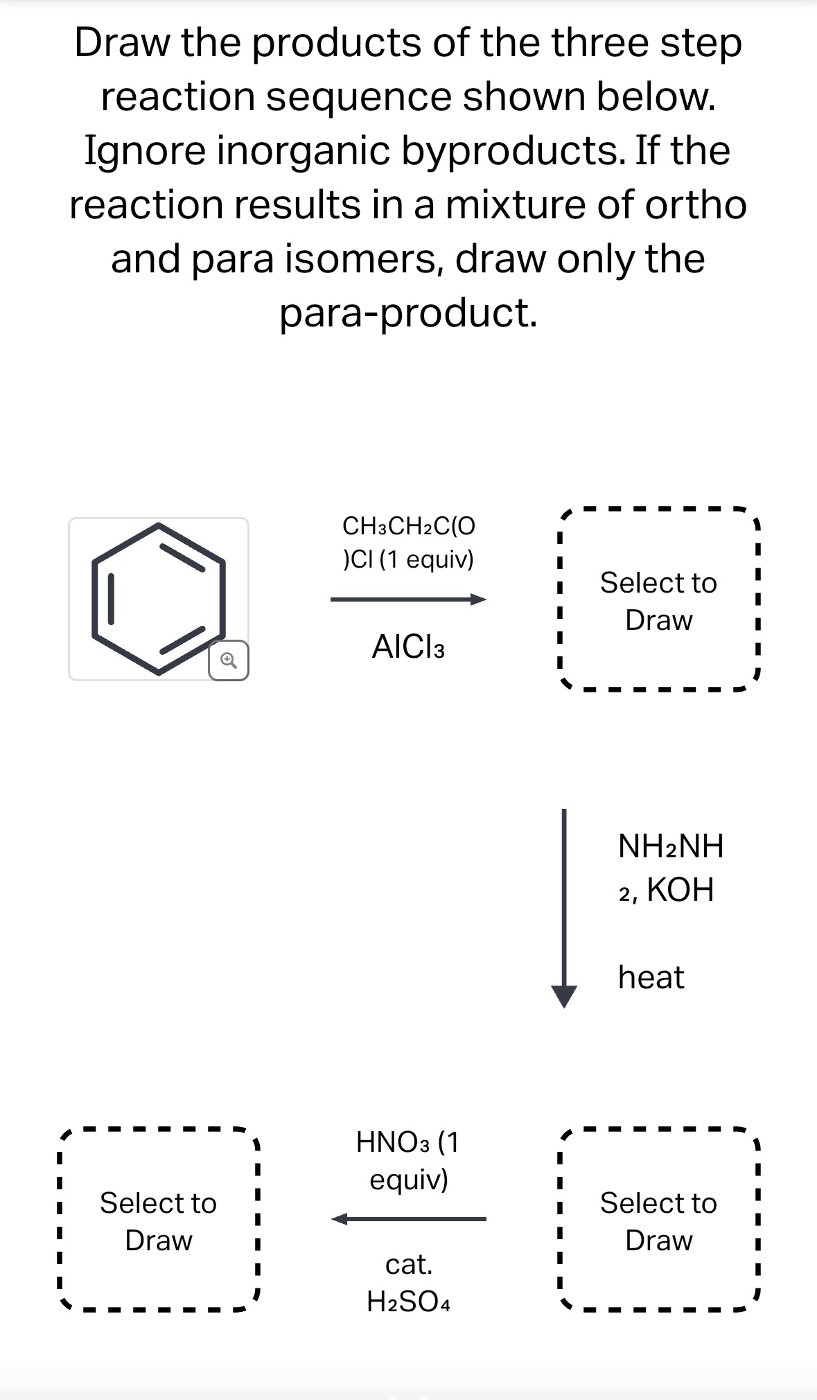 Solved Draw the products of the three step reaction sequence | Chegg.com