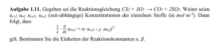 Solved The reaction equation CS2 + 3O2 → CO2 + 2SO2 is | Chegg.com