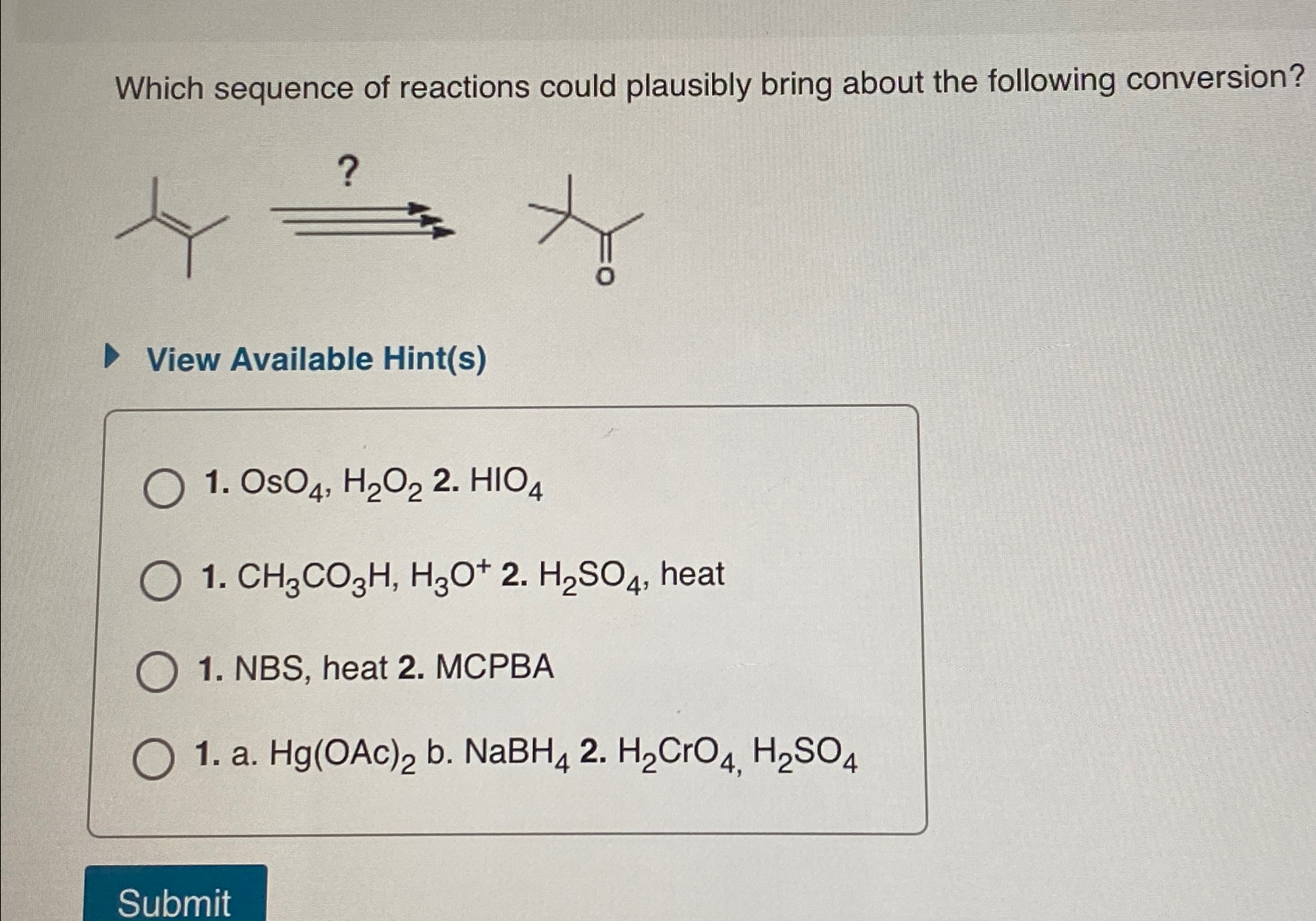 Which sequence of reactions could plausibly bring | Chegg.com