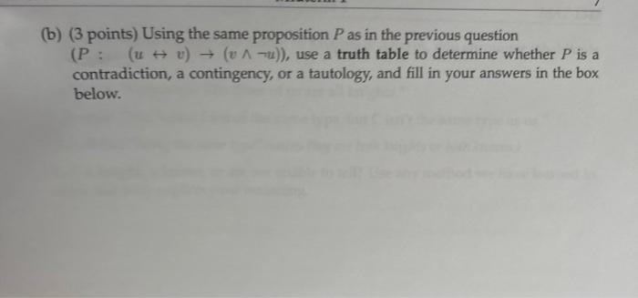 Solved 77. Define the compound proposition P:(u↔v)→(v∧¬u). | Chegg.com