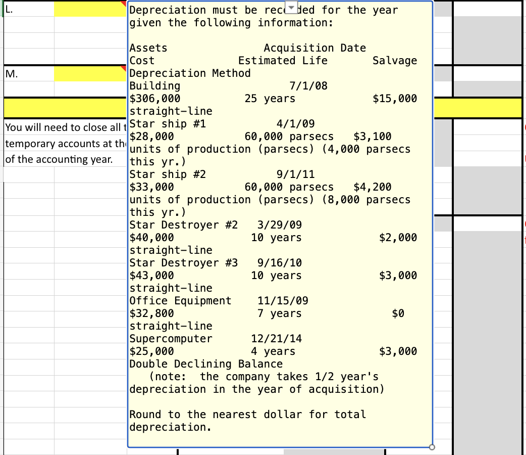 Solved Solve for L.: Depreciation must be recorded for the | Chegg.com