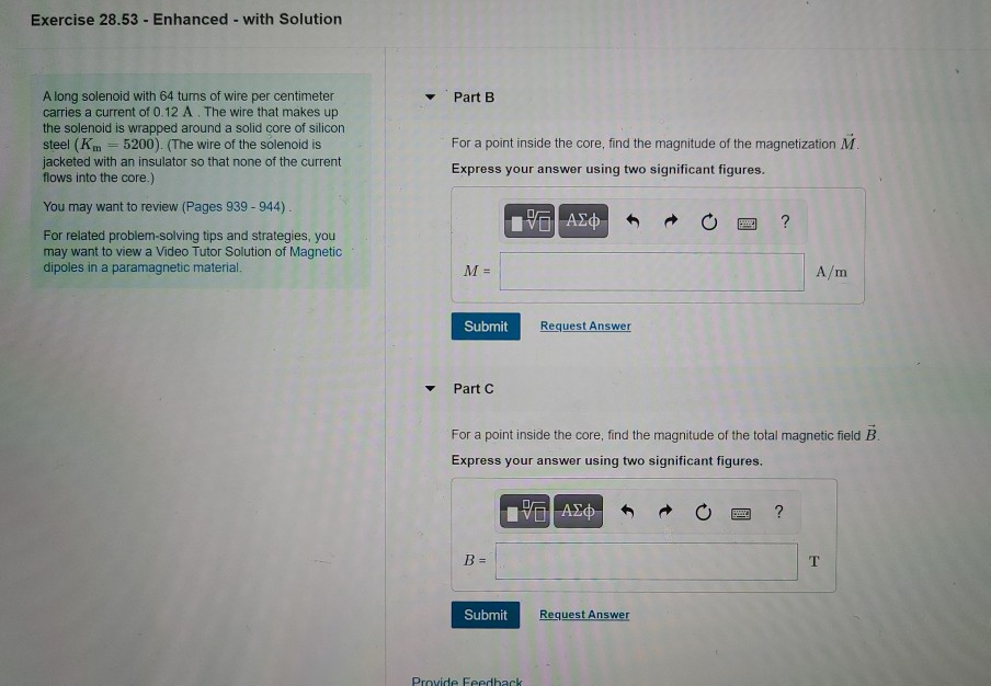 Solved Exercise 28.53 - Enhanced - with Solution Part A A | Chegg.com