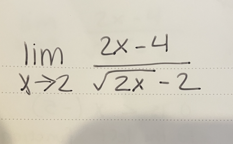 Solved limx→22x-42x2-2 ﻿ how to solve with out | Chegg.com