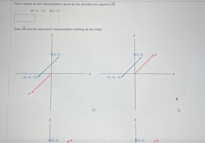 Solved A(−4,−1),B(2,5) Draw AB and the equivalent | Chegg.com