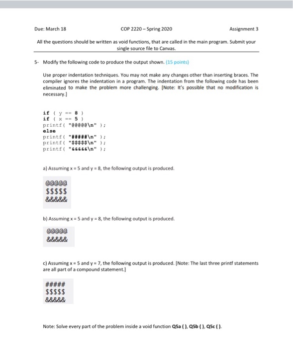 Solved Due: March 18 COP 2220 - Spring 2020 Assignment 3 All | Chegg.com