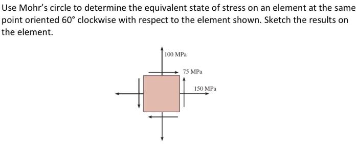 Solved Use Mohr's circle to determine the equivalent state | Chegg.com
