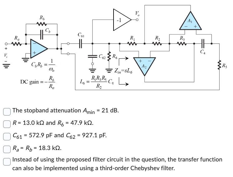 Solved We want to design a third-order low-pass filter whose | Chegg.com