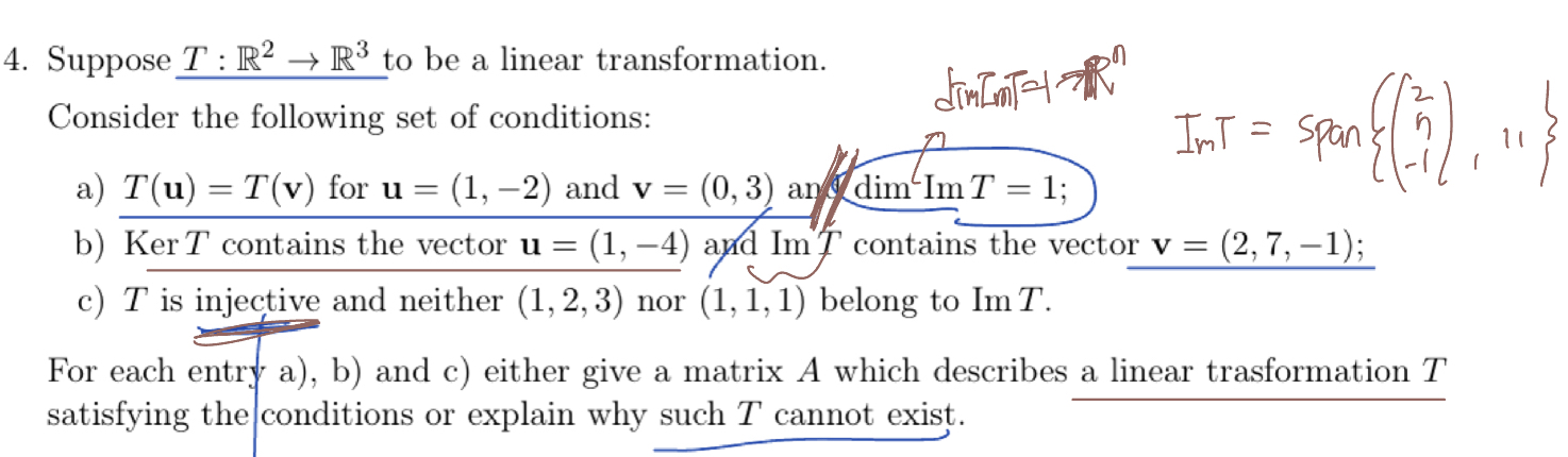 Solved Suppose T:R2→R3 to be ﻿a linear transformation. | Chegg.com
