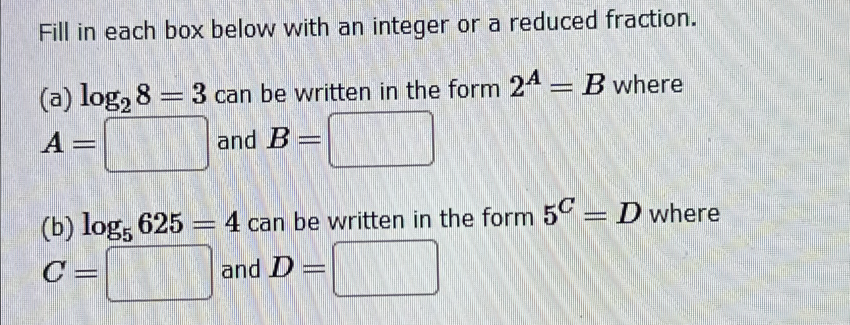 Solved Fill in each box below with an integer or a reduced | Chegg.com