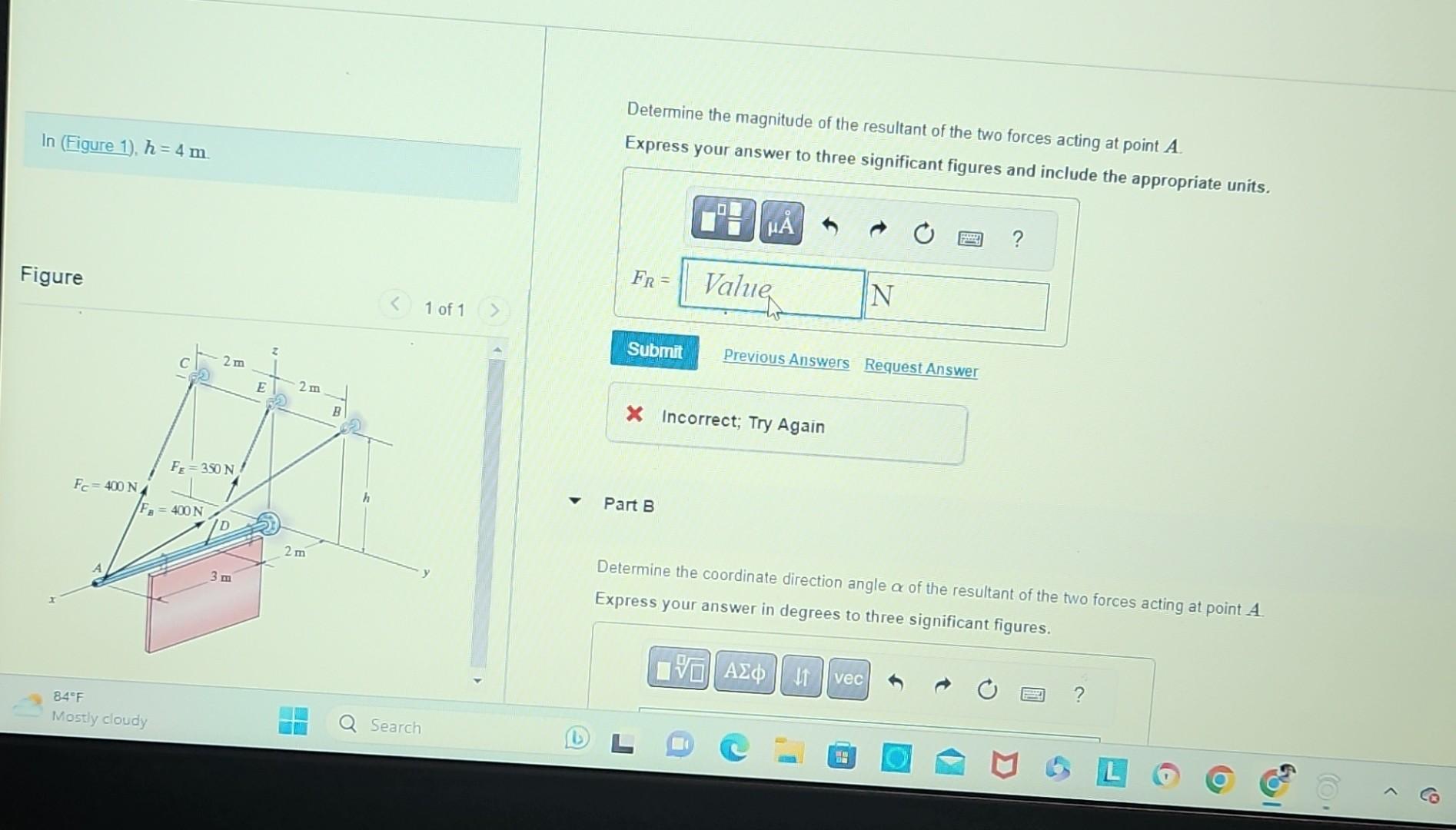 Solved Determine the magnitude of the resultant of the two | Chegg.com