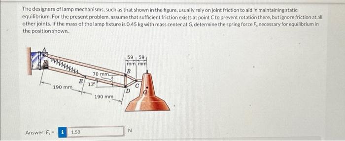 Solved The designers of lamp mechanisms, such as that shown | Chegg.com