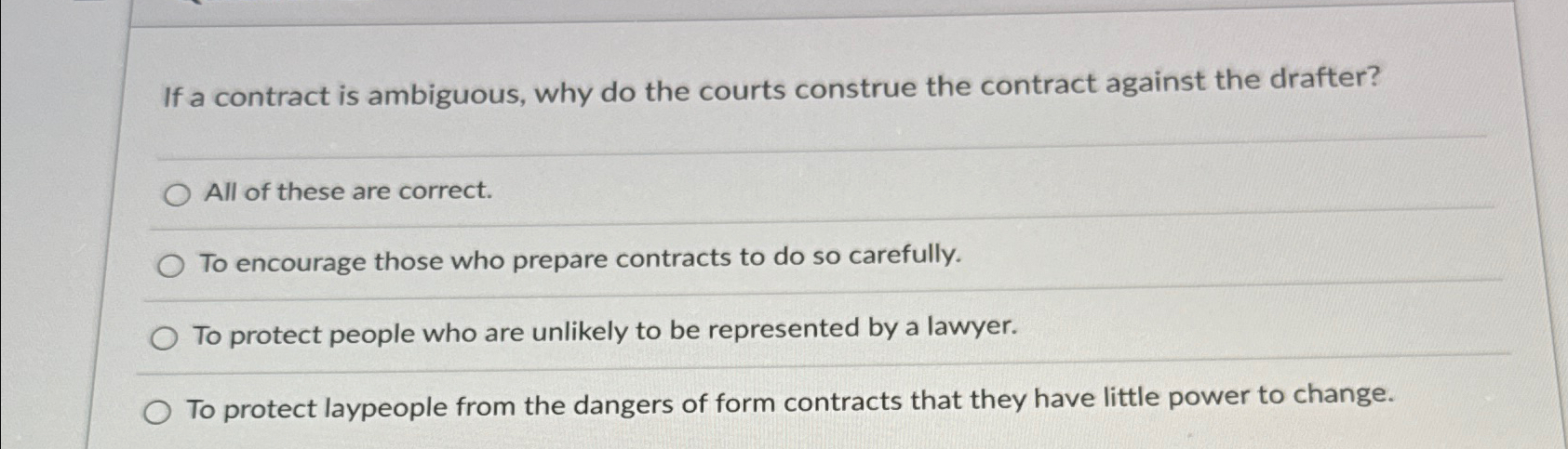 Solved If a contract is ambiguous, why do the courts | Chegg.com