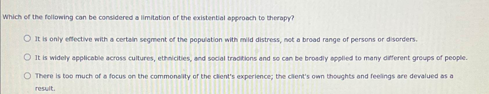 Solved Which of the following can be considered a limitation | Chegg.com