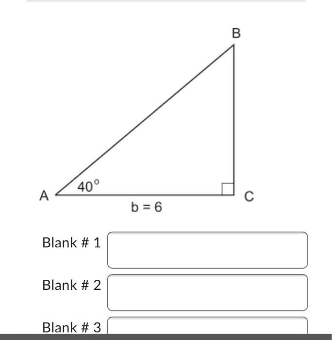 Solved Solve the right triangle ABC (shown below) by finding | Chegg.com