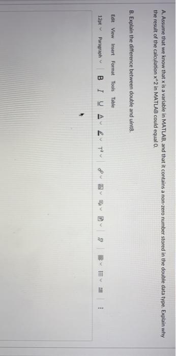 Solved A. Assume that we know that is a variable in MATLAB, | Chegg.com