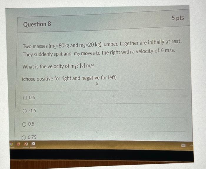 Solved Two masses (m1=80 kg and m2=20 kg) lumped together | Chegg.com