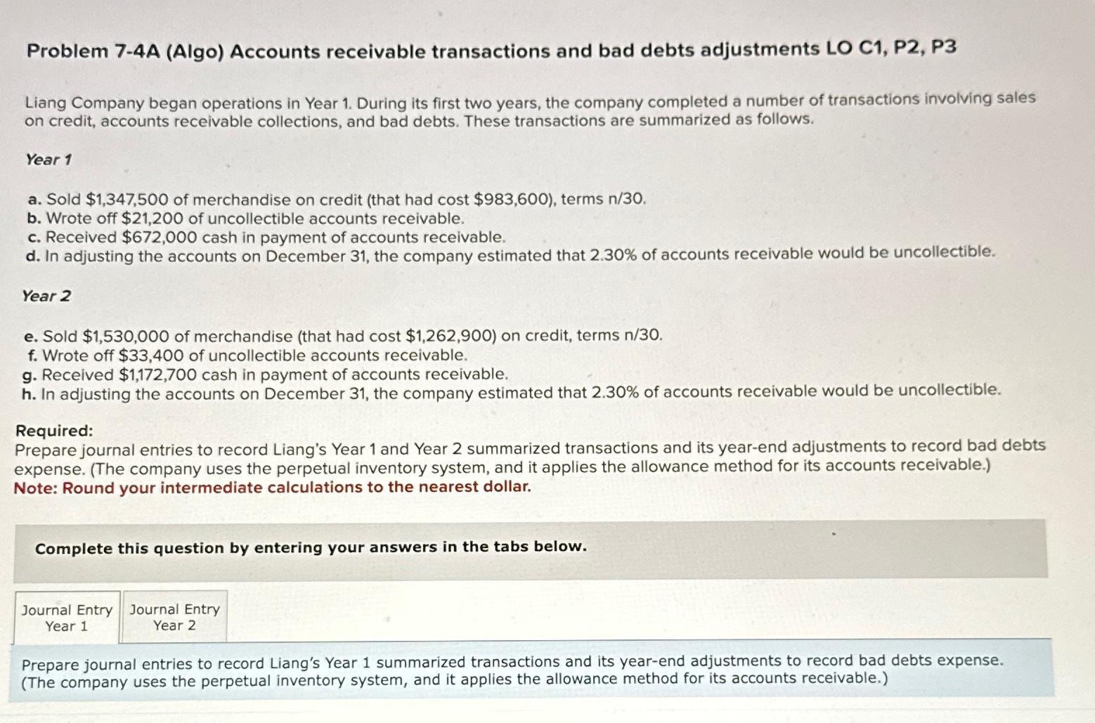Solved Problem 7-4A (Algo) ﻿Accounts receivable transactions | Chegg.com