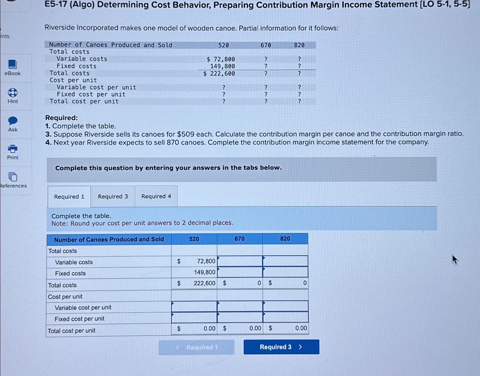Solved E5-17 (Algo) ﻿Determining Cost Behavior, Preparing | Chegg.com