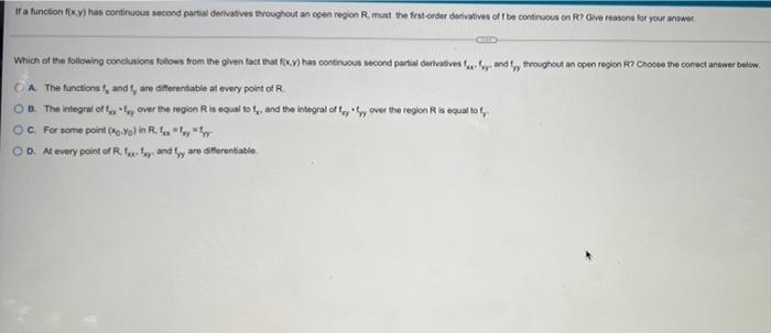 Solved a function fxy) has continuous second partial | Chegg.com