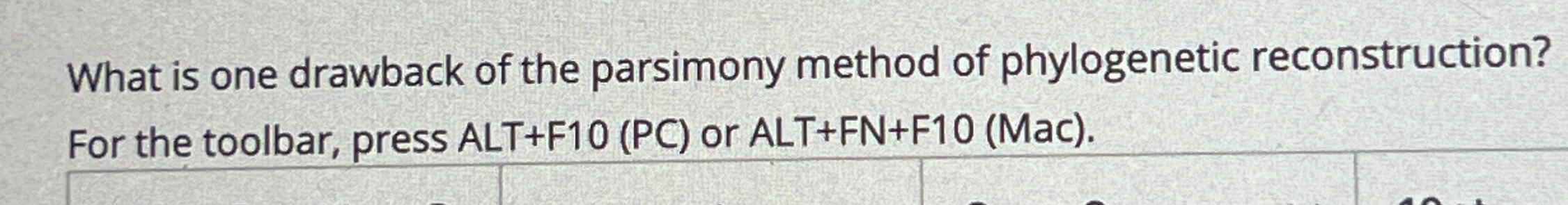 Solved What is one drawback of the parsimony method of | Chegg.com