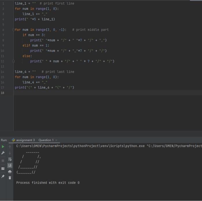 Solved Write a function that draws your ascii art picture | Chegg.com