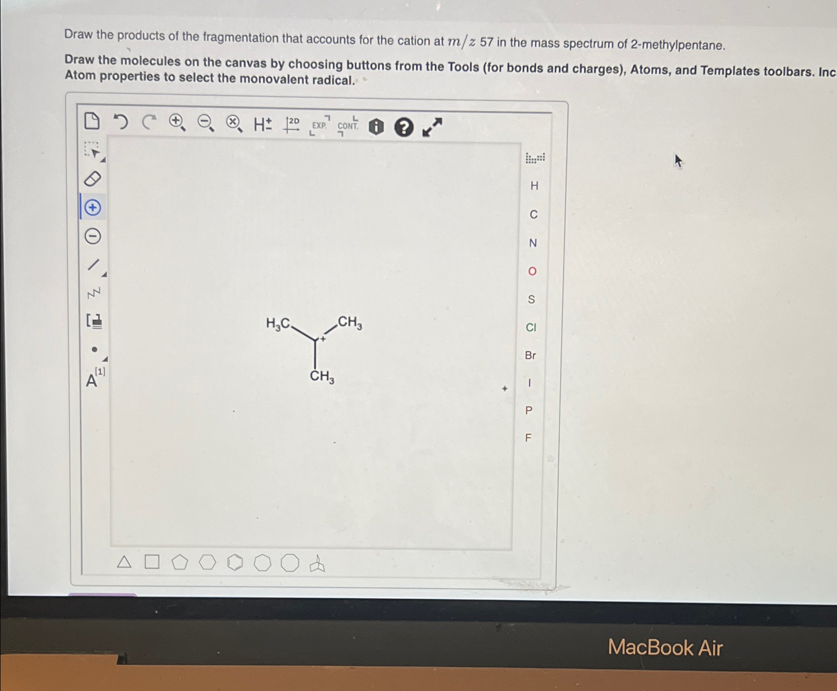 Solved Draw the products of the fragmentation that accounts | Chegg.com