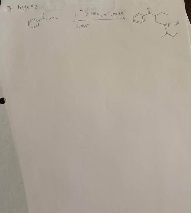Solved Lo Page #2 1. NH2, HCl, HCHO NHOCO 2.H30 | Chegg.com