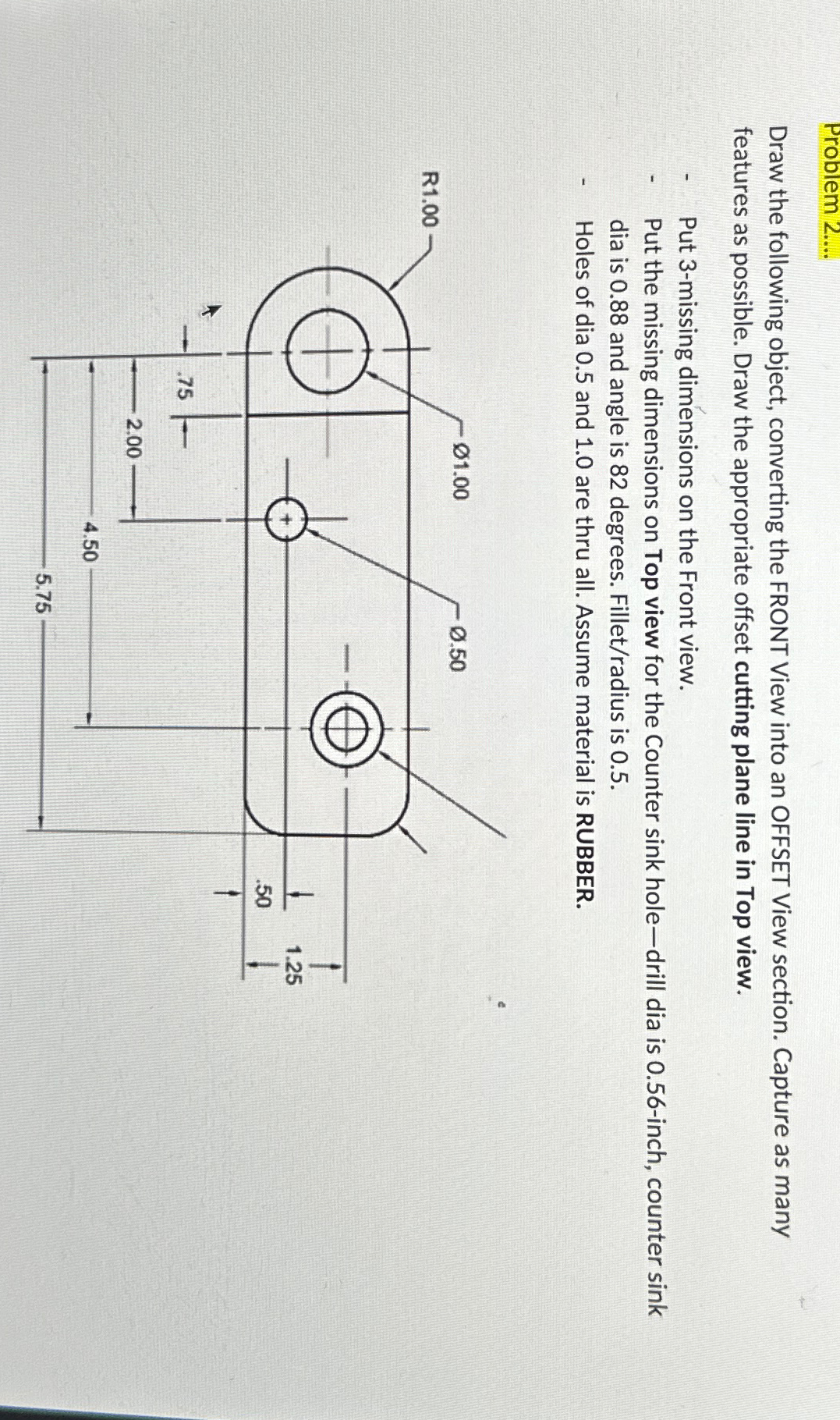 Solved Problem 2....Draw the following object, converting | Chegg.com